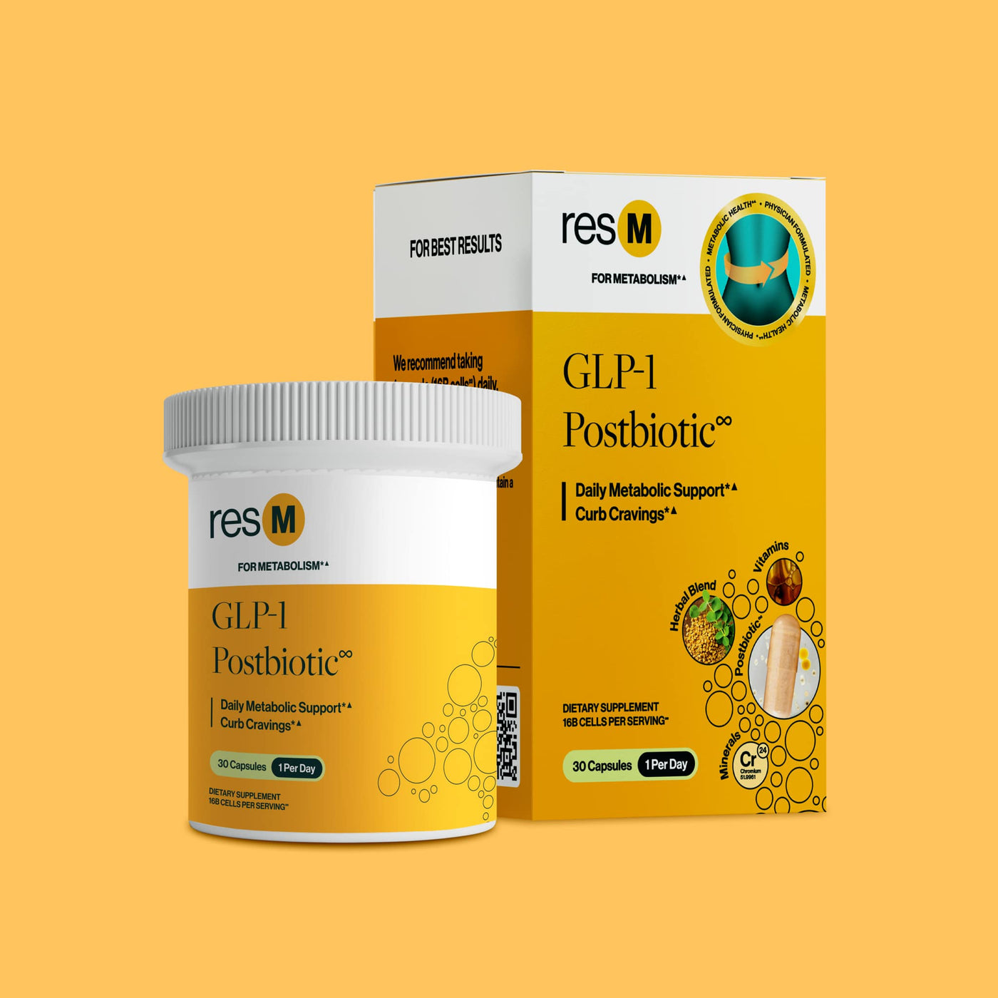 resM | GLP-1 Postbiotic Supplement | GLP-1 Probiotic | Physician Formulated